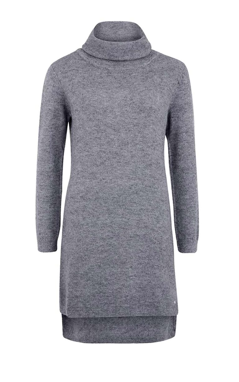 HEINE Damen Kleid Strick warm Strickkleid schwarz weiß | missforty