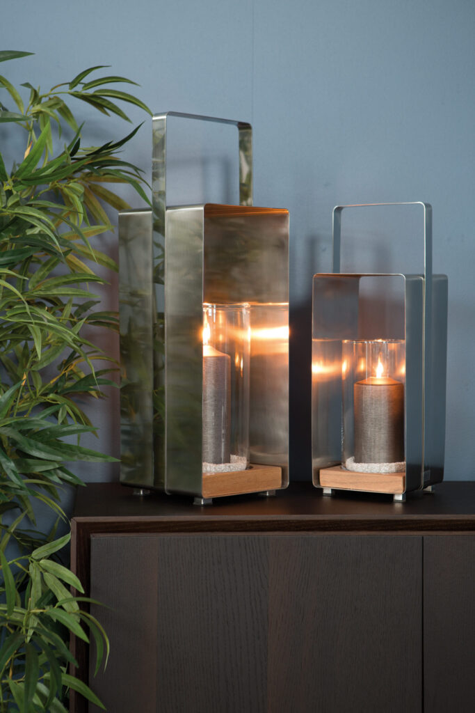 Windlicht Kerzenhalter Laterne Kerzenleuchter Glas matt silber Magnus ...